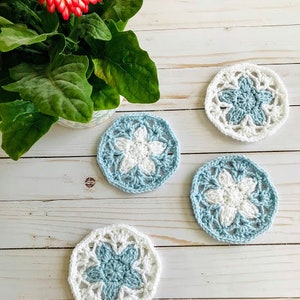 Forget Me Not Coasters Crochet Pattern — Crochet Lace Coasters, Crochet ...