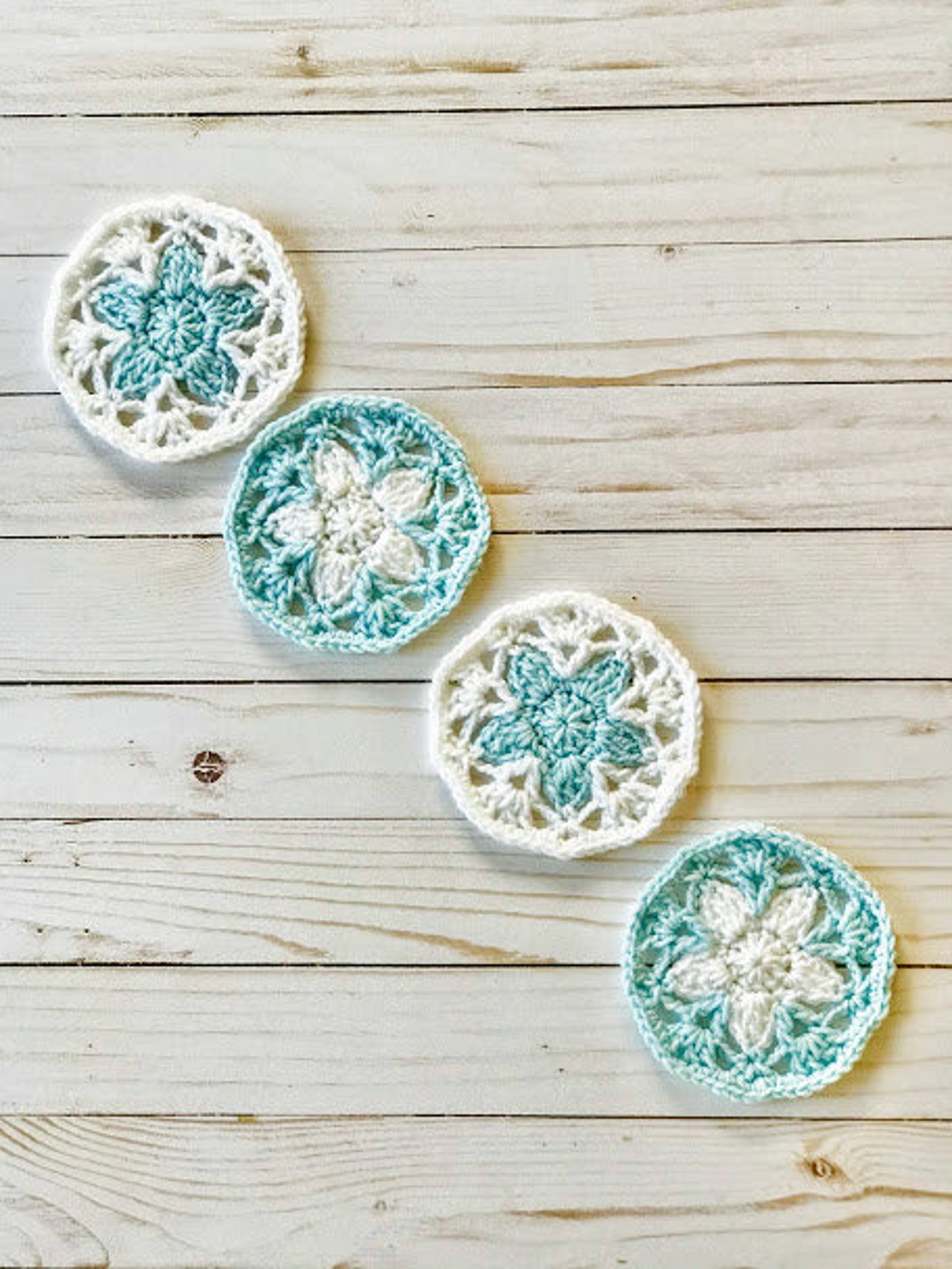 Forget Me Not Coasters Crochet Pattern — Crochet Lace Coasters, Crochet ...