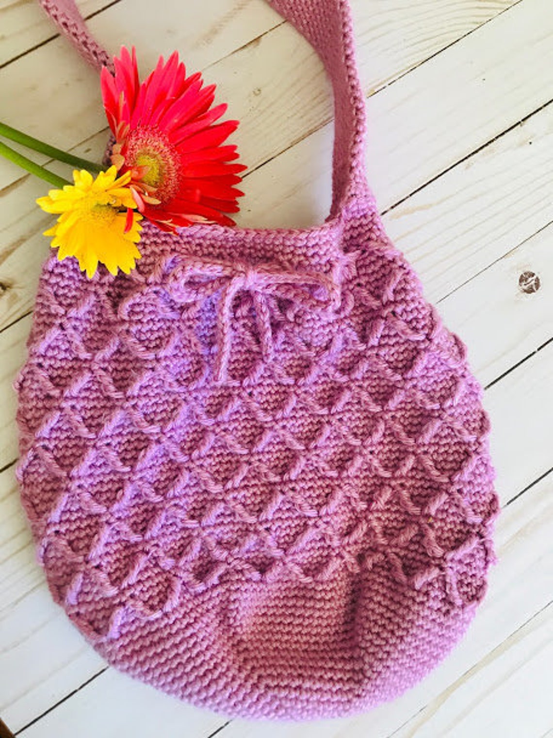 Diamond Cable Bag Crochet Pattern, Crochet Market Bag, Crochet Purse ...