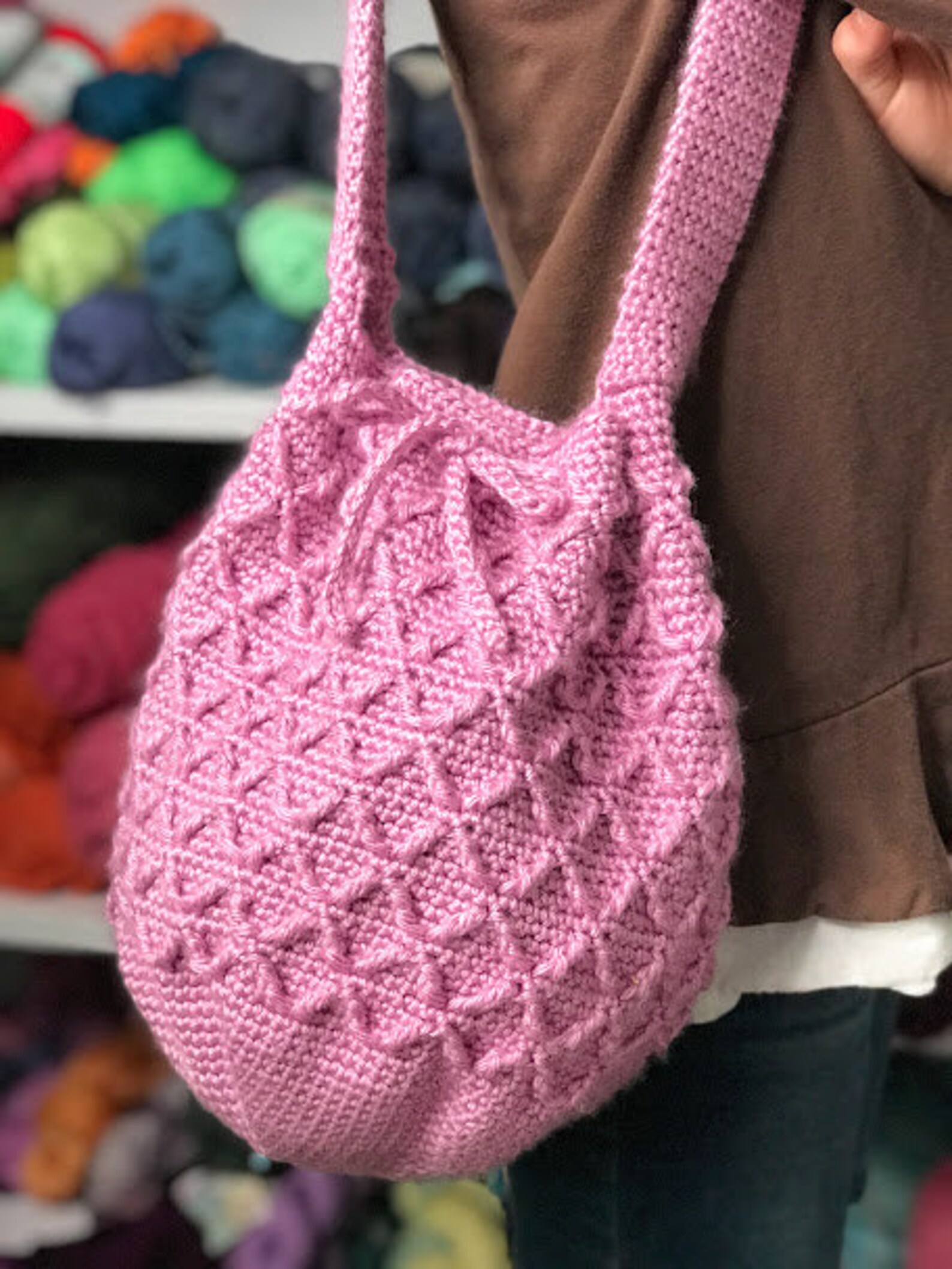 Diamond Cable Bag Crochet Pattern, Crochet Market Bag, Crochet Purse ...