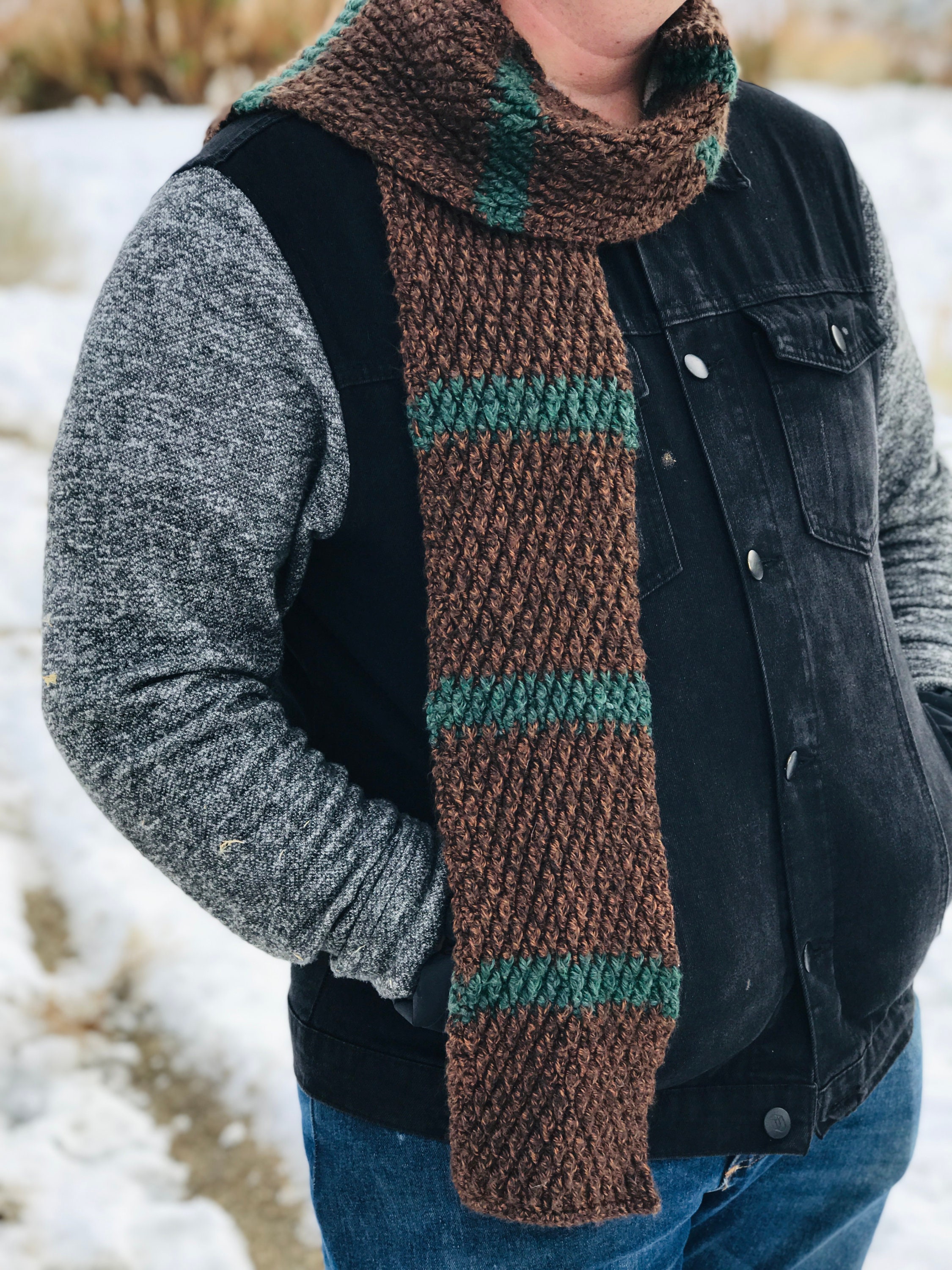 MENS SCARF Crochet Pattern - Alpine Mans Scarf Pattern, Crochet Scarves ...