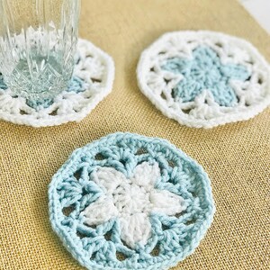 Forget Me Not Coasters Crochet Pattern — Crochet Lace Coasters, Crochet ...
