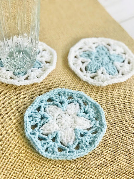 Forget Me Not Coasters Crochet Pattern — Crochet Lace Coasters, Crochet ...