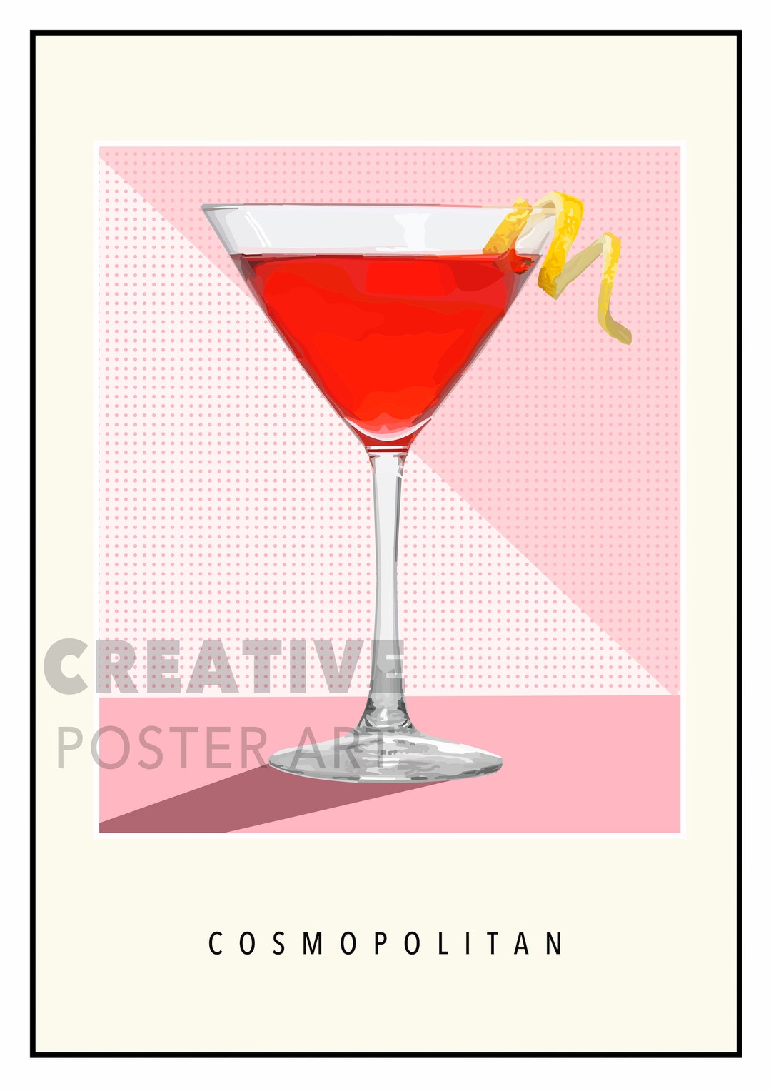 Cosmopolitan Cocktail Poster, Cosmo Print, Cosmo Cocktail Wall Art ...