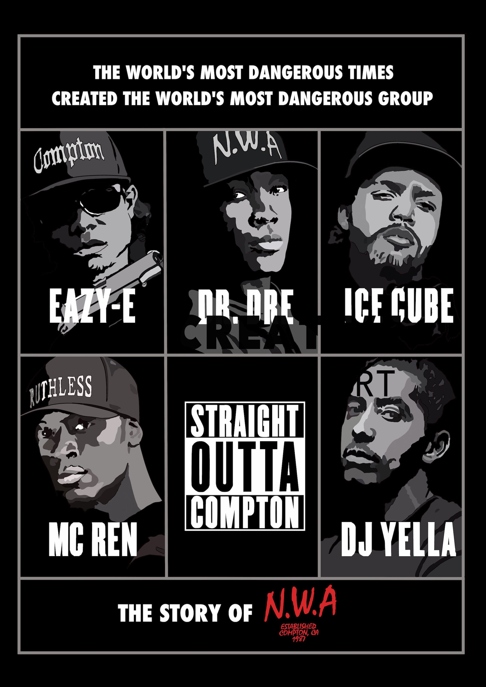 NWA Poster Download, Straight Outta Compton Printable Poster, NWA Movie ...