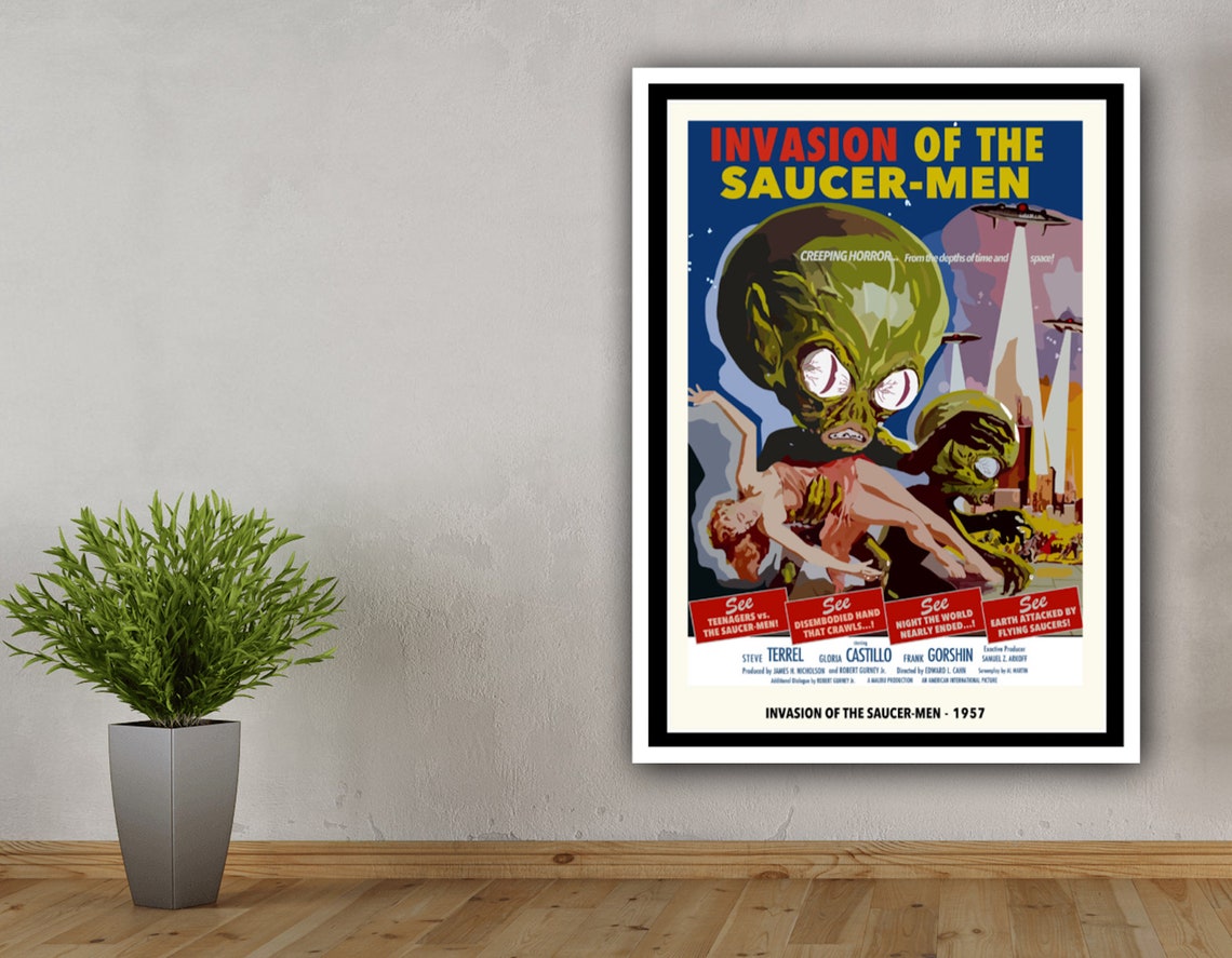 Retro Aliens Set of 4 Movie Print Retro Aliens Movie Wall - Etsy