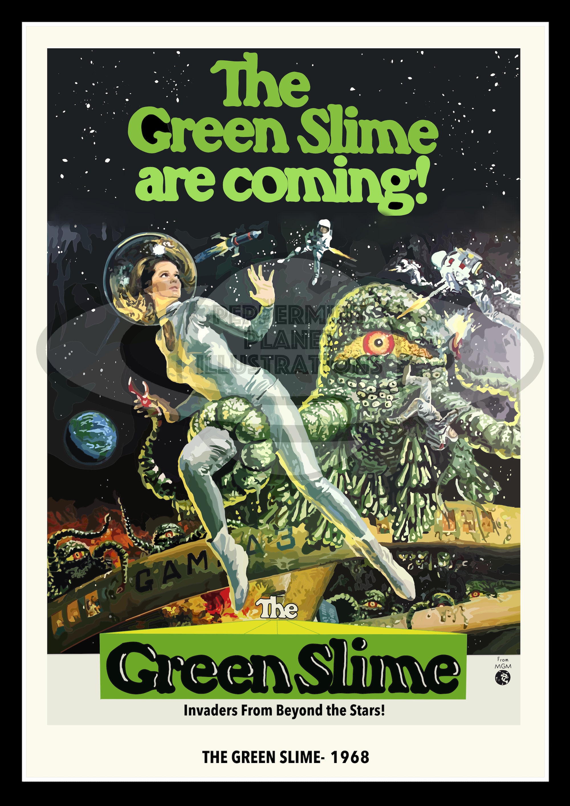 Retro Aliens Set of 4 Movie Print Retro Aliens Movie Wall - Etsy