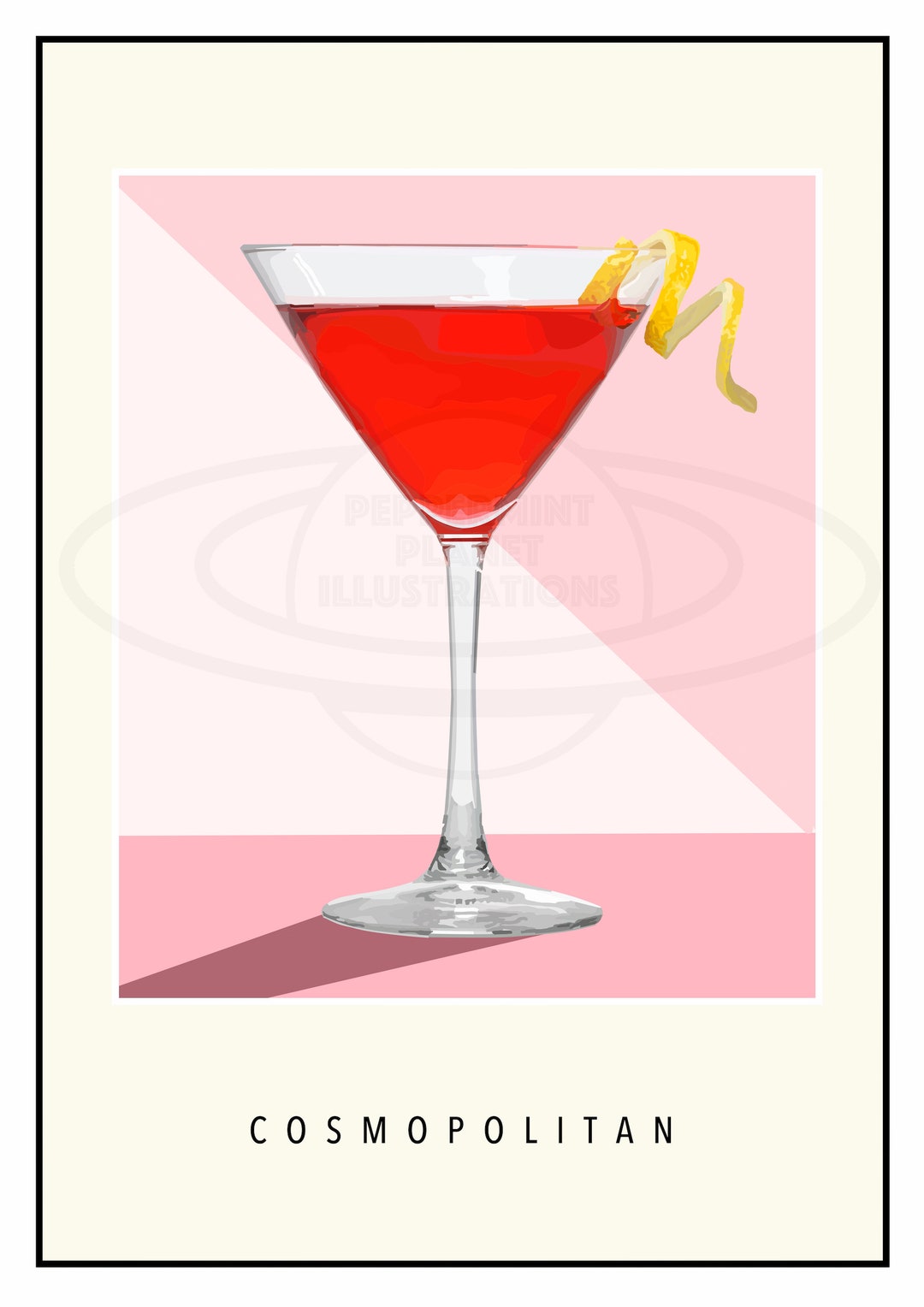 Cosmopolitan Cocktail Poster Cosmo Print Cosmo Cocktail Wall - Etsy
