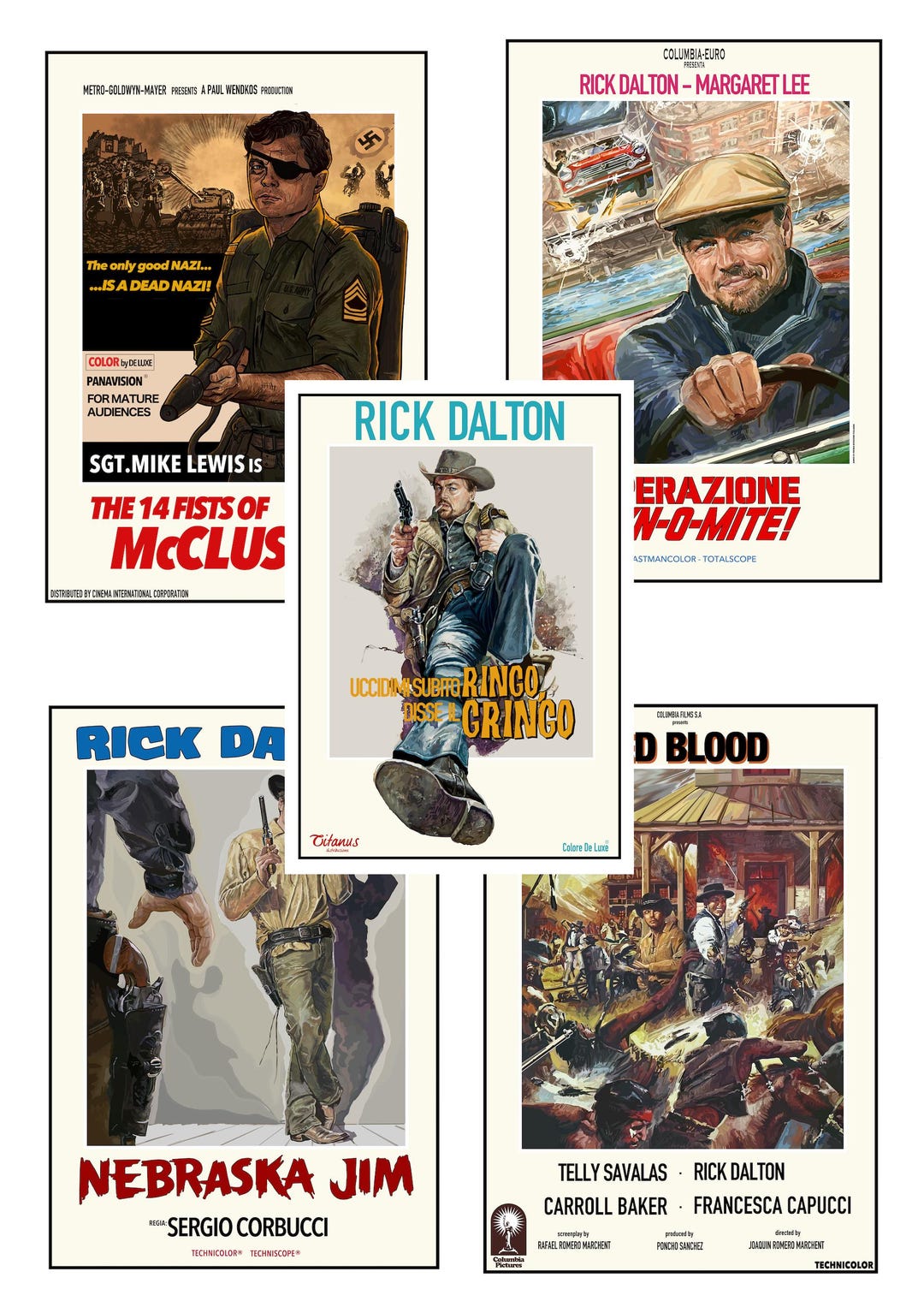 Rick Dalton Poster Set Ver2 , Instant Printable Download,once Upon a ...