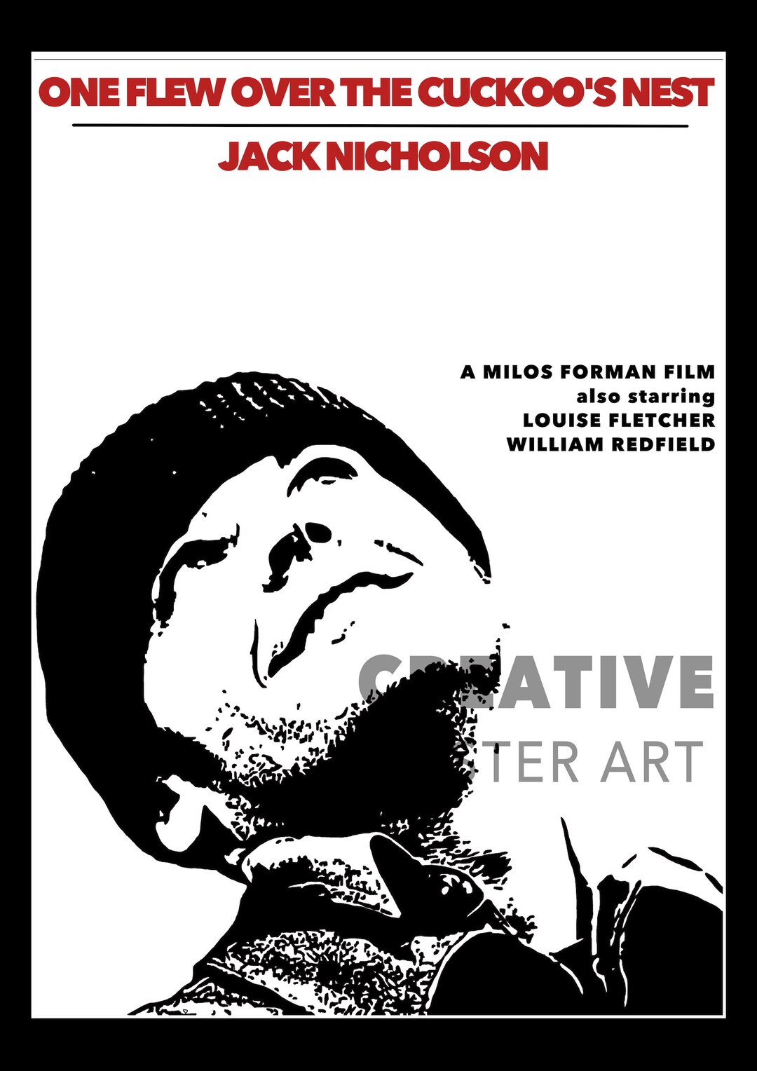 One Flew Over the Cuckoo's Nest Poster: Hand Drawn Movie Art (digital ...