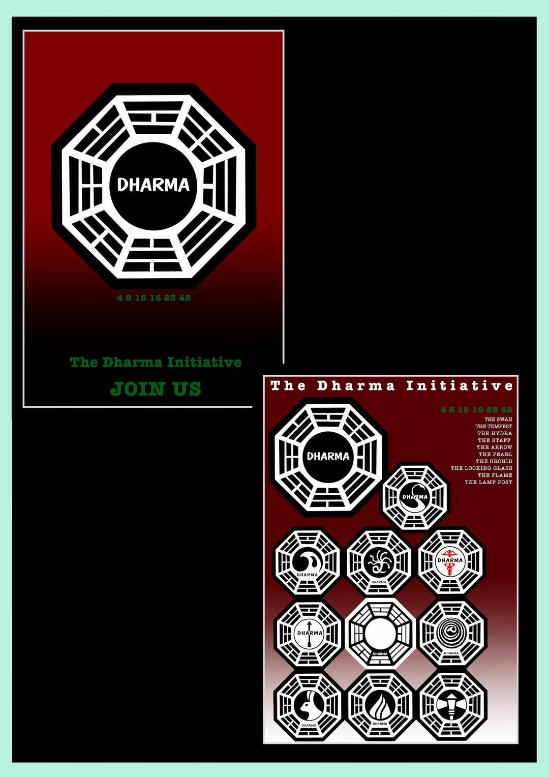 Dharma Initiative Poster Set: Hand-drawn TV Show Art (digital Download ...