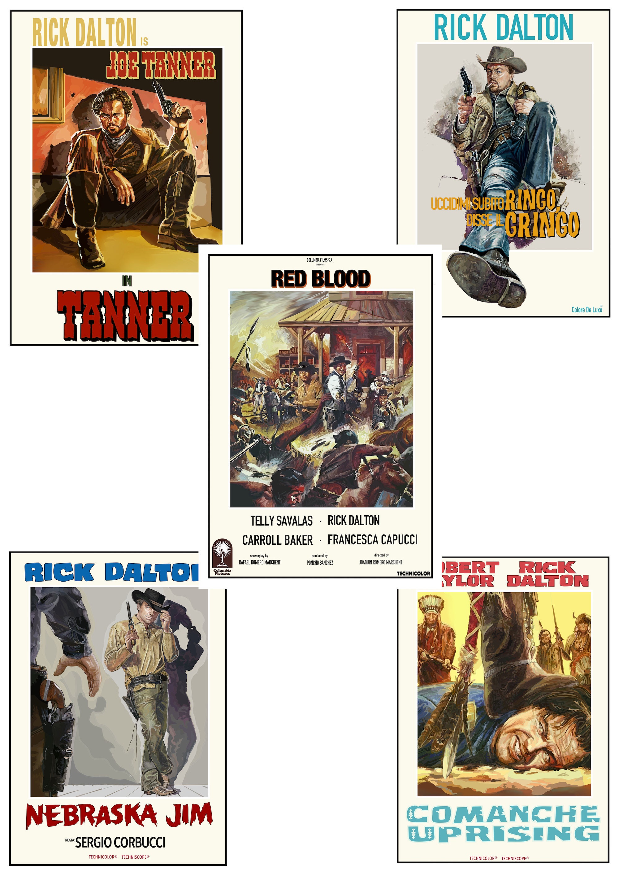 Rick Dalton Poster Set, Instant Printable Download, Once Upon a Time in ...