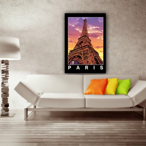Paris Poster,eiffel Tower Wall Art, Home Decor, Gift Idea, Paris Sunset ...