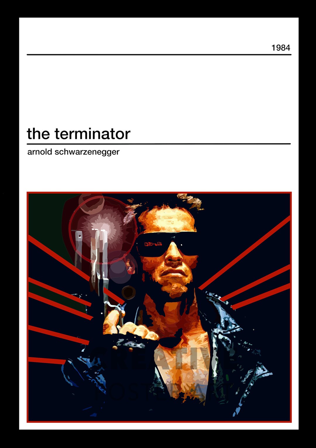The Terminator Poster,terminator Movie Poster Home Decor Wall Art, Film ...