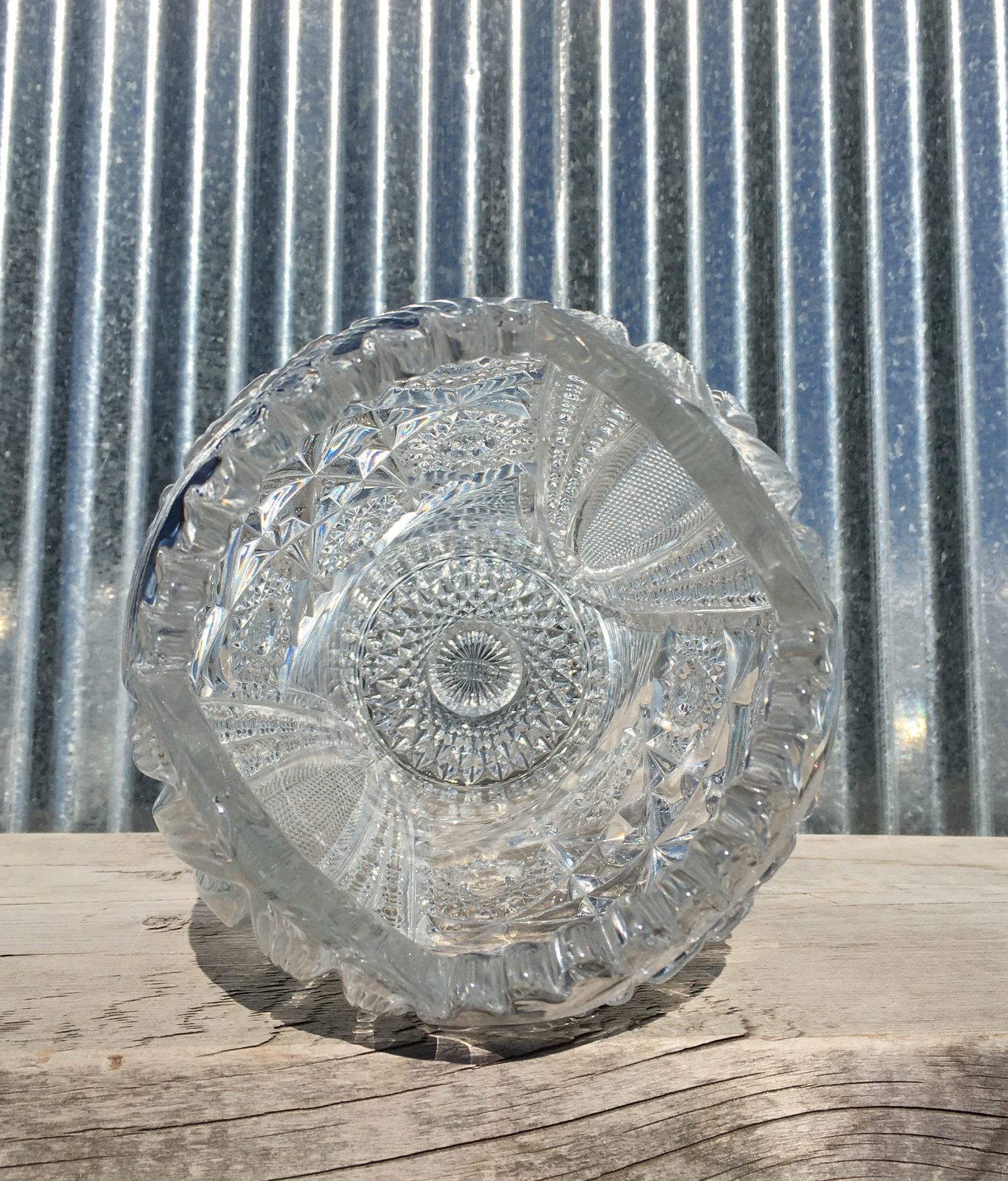 Vintage Imperial Glass Nucut Vase-Imperial Nucut Glass - Etsy France