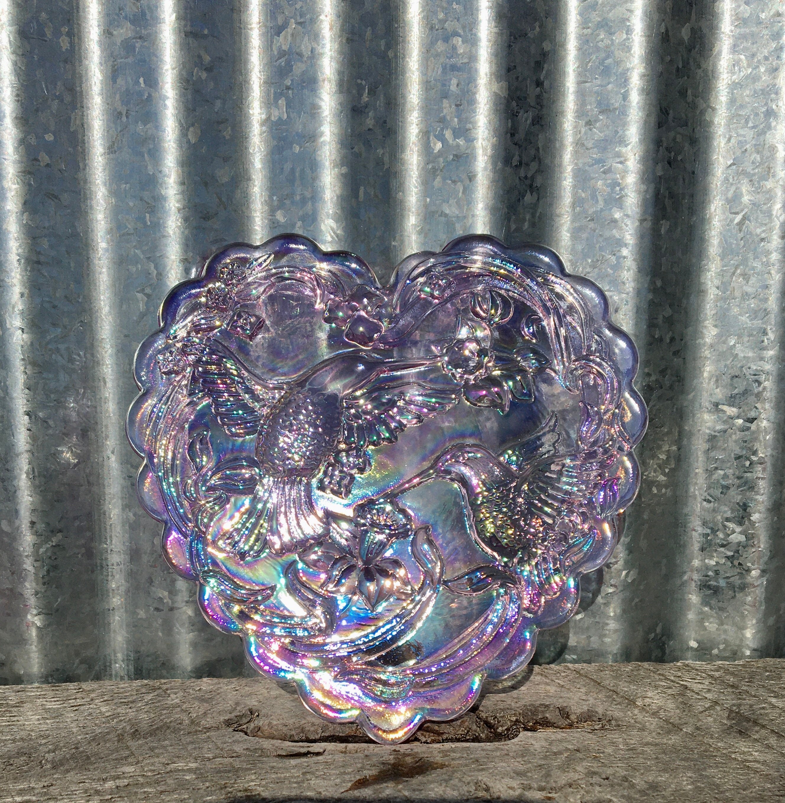 Fenton Glass Hummingbird Box-fenton Carnival Glass - Etsy