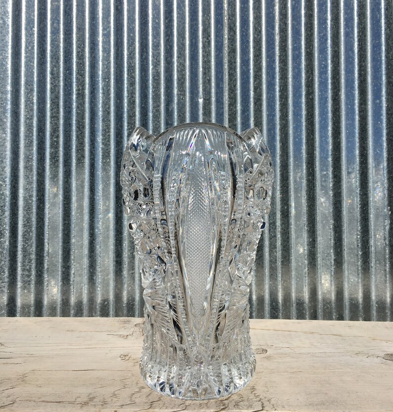 Vintage Imperial Glass Nucut Vase-imperial Nucut Glass | Etsy