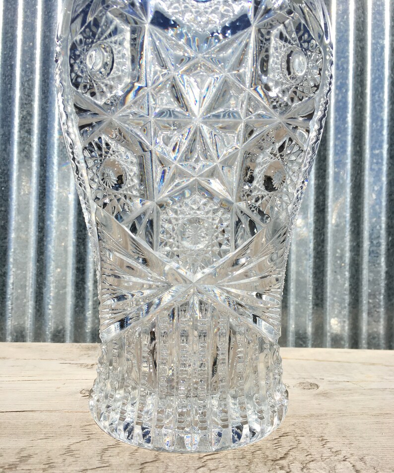 Vintage Imperial Glass Nucut Vase-imperial Nucut Glass Vase-imperial ...