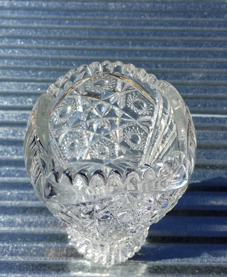 Vintage Imperial Glass Nucut Vase-imperial Nucut Glass | Etsy