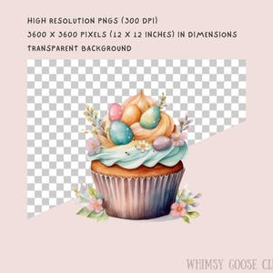 72 Easter Chocolates & Treats Clipart PNG Graphic, Cupcakes Bunny ...