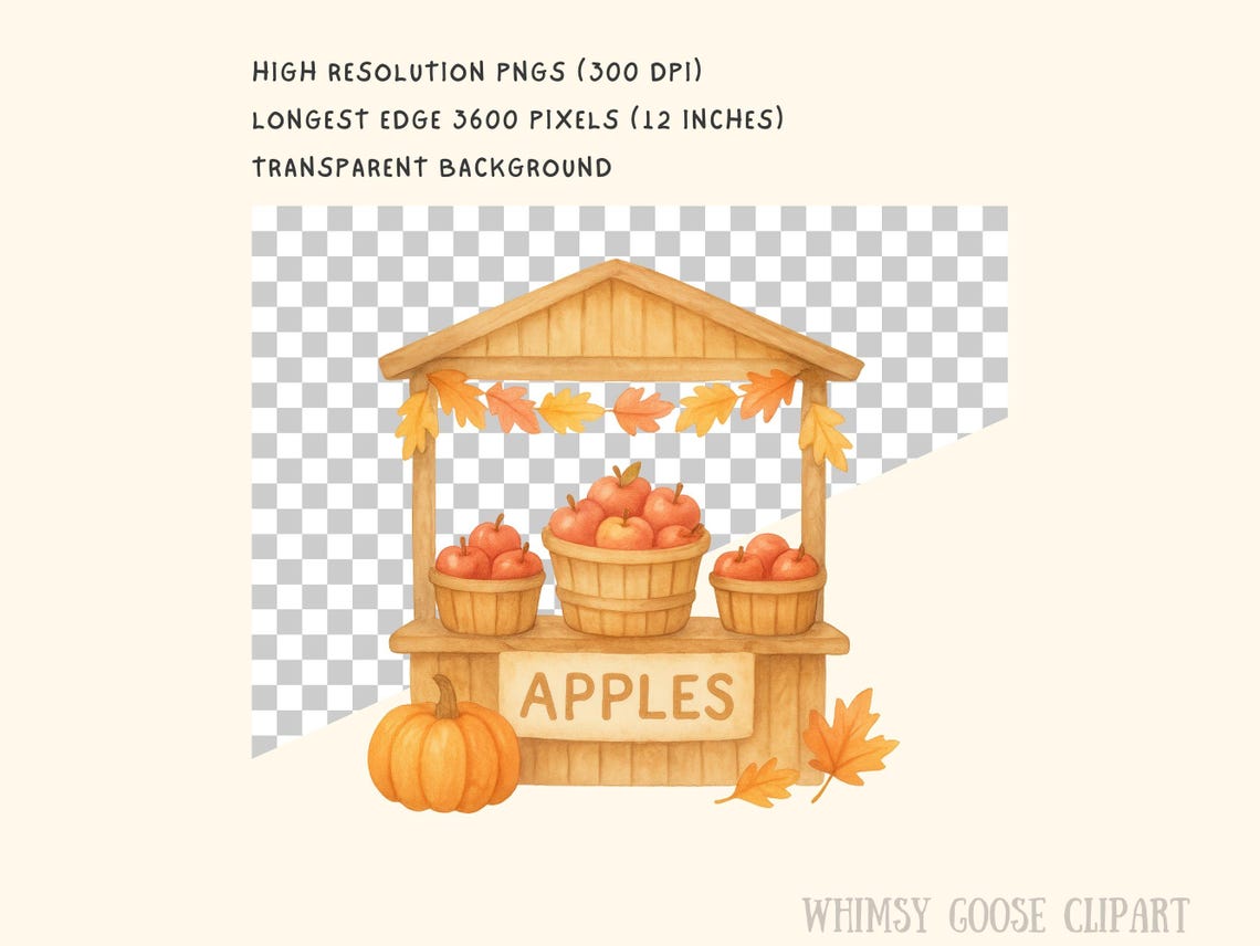 Fall Farmers' Market Clipart PNG, Simple Cozy Autumn Harvest Market ...