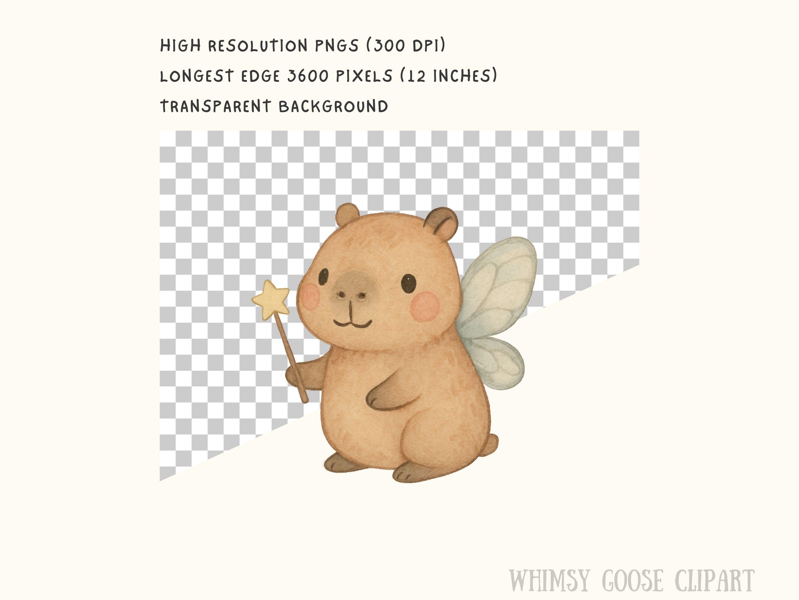 Sweet Capybara Life Clipart PNG, Adorable Whimsy Kawaii Animal ...