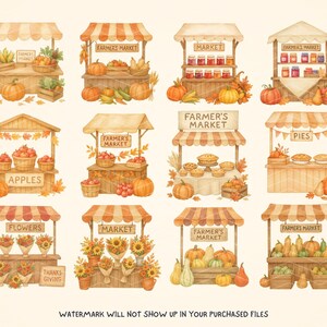 Fall Farmers' Market Clipart PNG, Simple Cozy Autumn Harvest Market ...