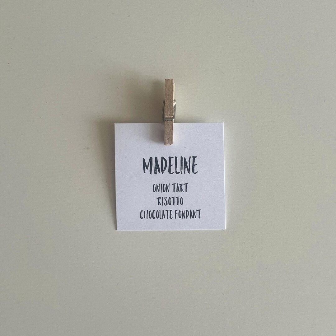 Menu Placecards Showing Meal Choice in Modern Calligraphy Style Font - Etsy