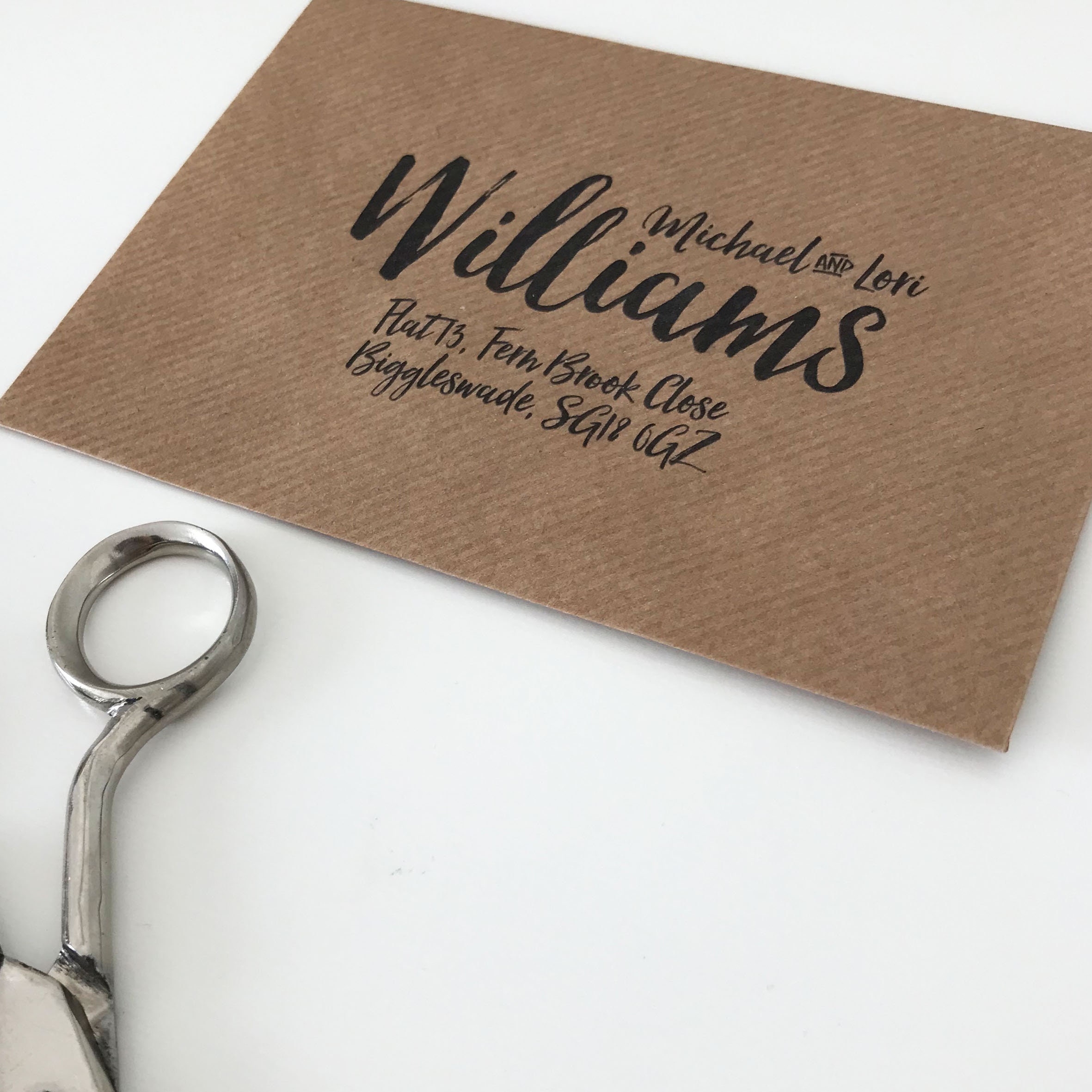 Personalised Kraft Envelopes With Modern Calligraphy Font for Pre ...