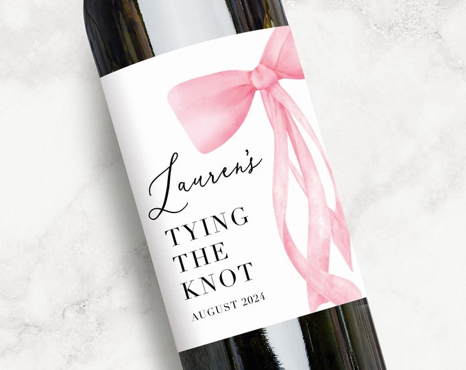 She's Tying the Knot Champagne Labels Bridal Shower Party Favors Liquor ...