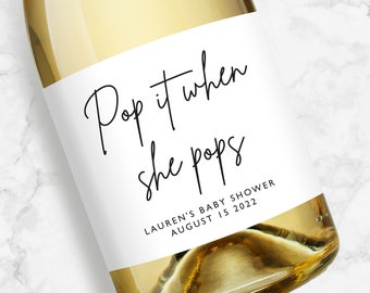 Oh Baby Mini Champagne Labels Baby Shower Favors Baby Shower Wine ...