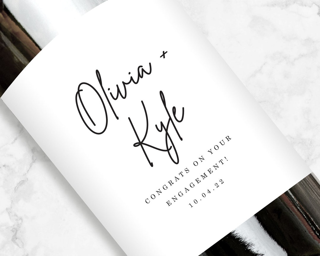 Personalized Engagement Gift Wine Labels, Custom, Mini or Full - Etsy