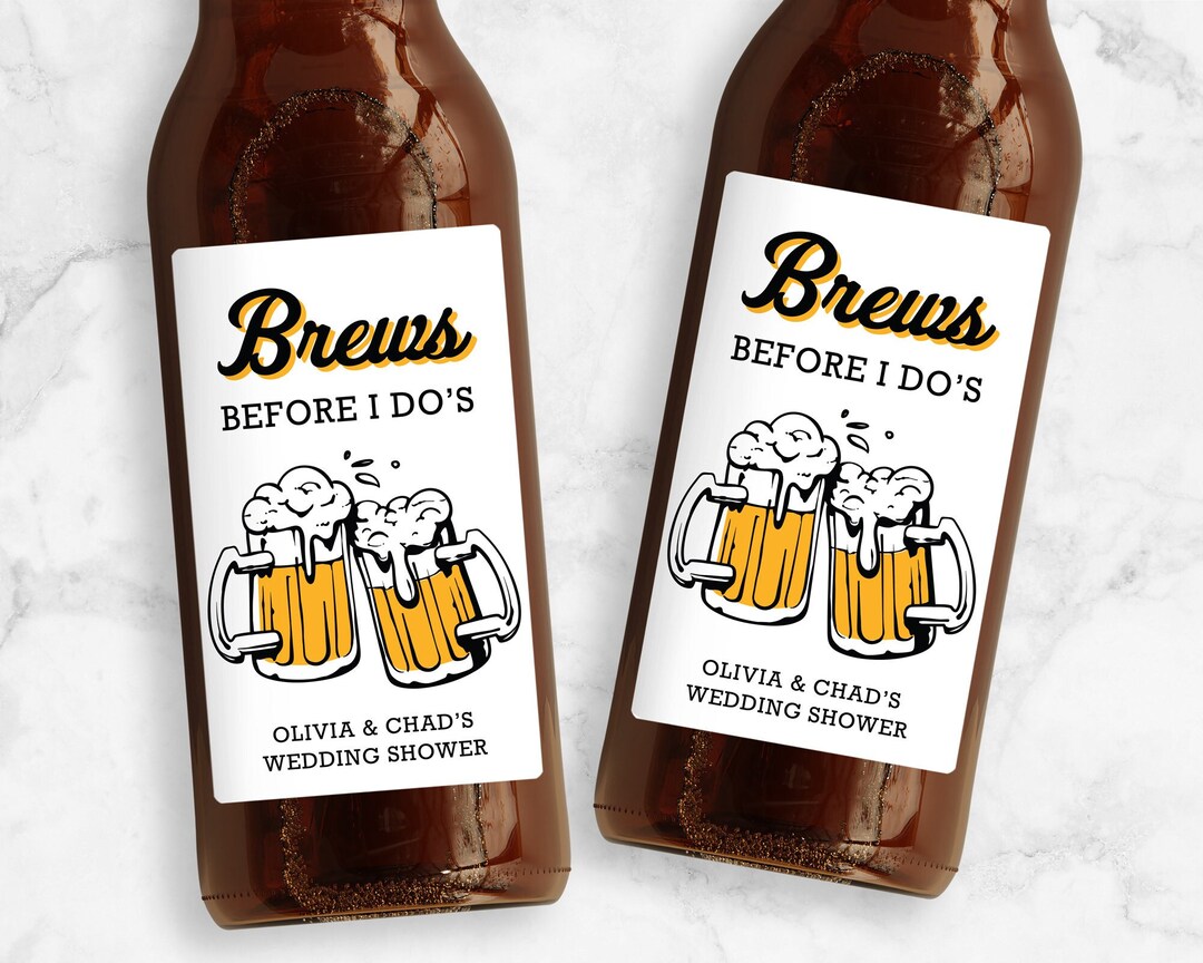 Brews Before I Do's Beer Labels, Personalized Brewery Wedding Shower ...