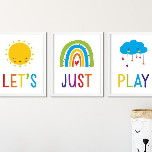 Playroom Wall Art Set of 3 Nursery Posters Toddler Wall Art - Etsy Canada