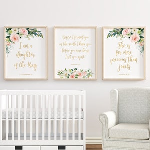 Baby Girl Nursery Bible Verses, Christian Nursery Bible Print, Nursery ...