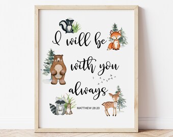 Nursery Bible Verse Print Woodland Nursery Prints Christian | Etsy