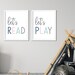 Let's Play Let's Read Prints, Girl Boy Playroom Wall Art, Playroom ...