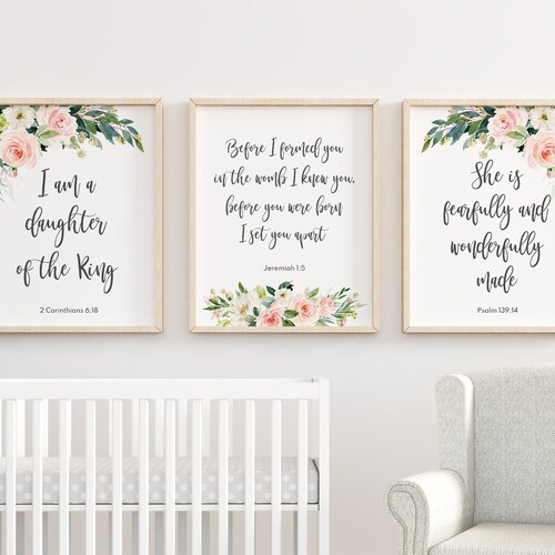 Baby Girl Nursery Bible Verses Christian Nursery Bible Print - Etsy