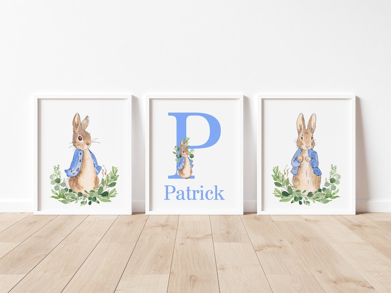 Personalized Baby Name Print, Peter Rabbit Prints, First Initial ...