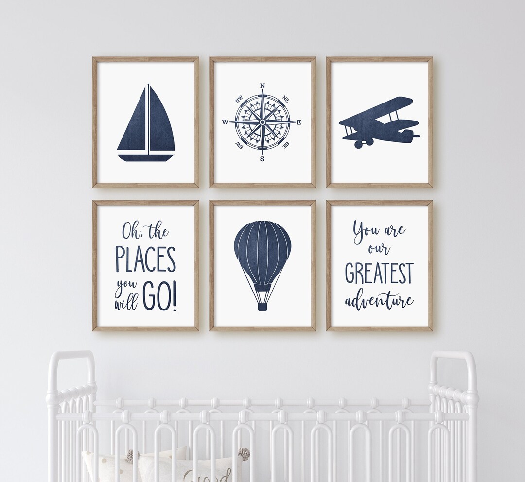 Travel Nursery Prints, Wanderlust Nursery Wall Art, Boys Room Decor ...