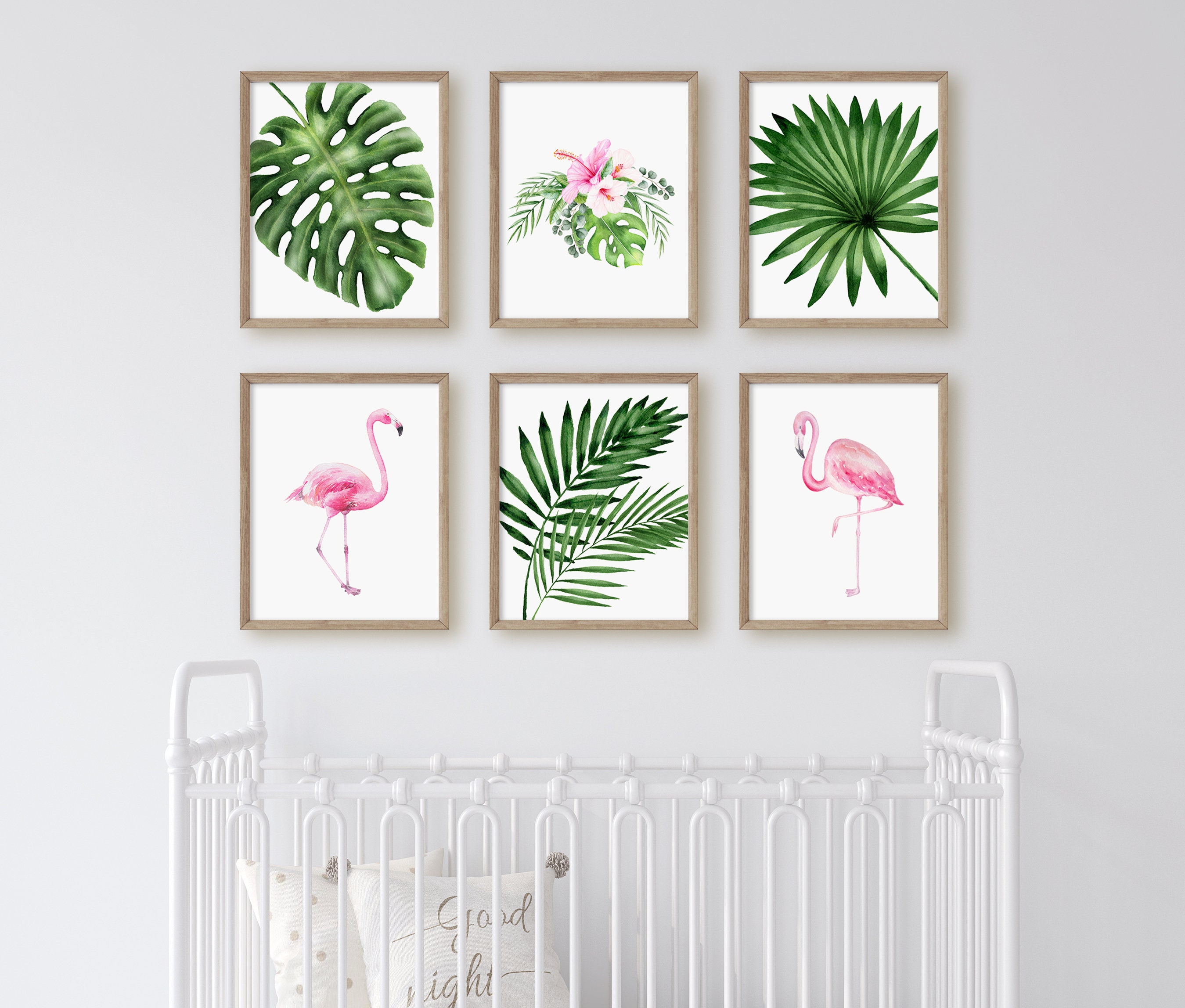 Tropical Flamingo Print Tropical Nursery Wall Art Tropical | Etsy