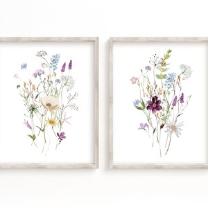 Wildflower Prints, Prairie Field Flowers, Watercolor Flowers, Botanical ...