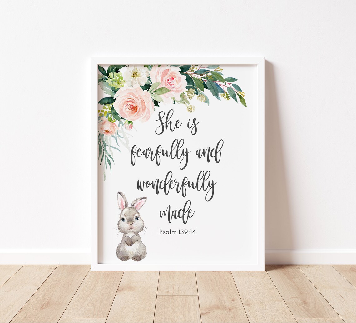 Baby Girl Nursery Bible Verses Christian Nursery Bible Print - Etsy