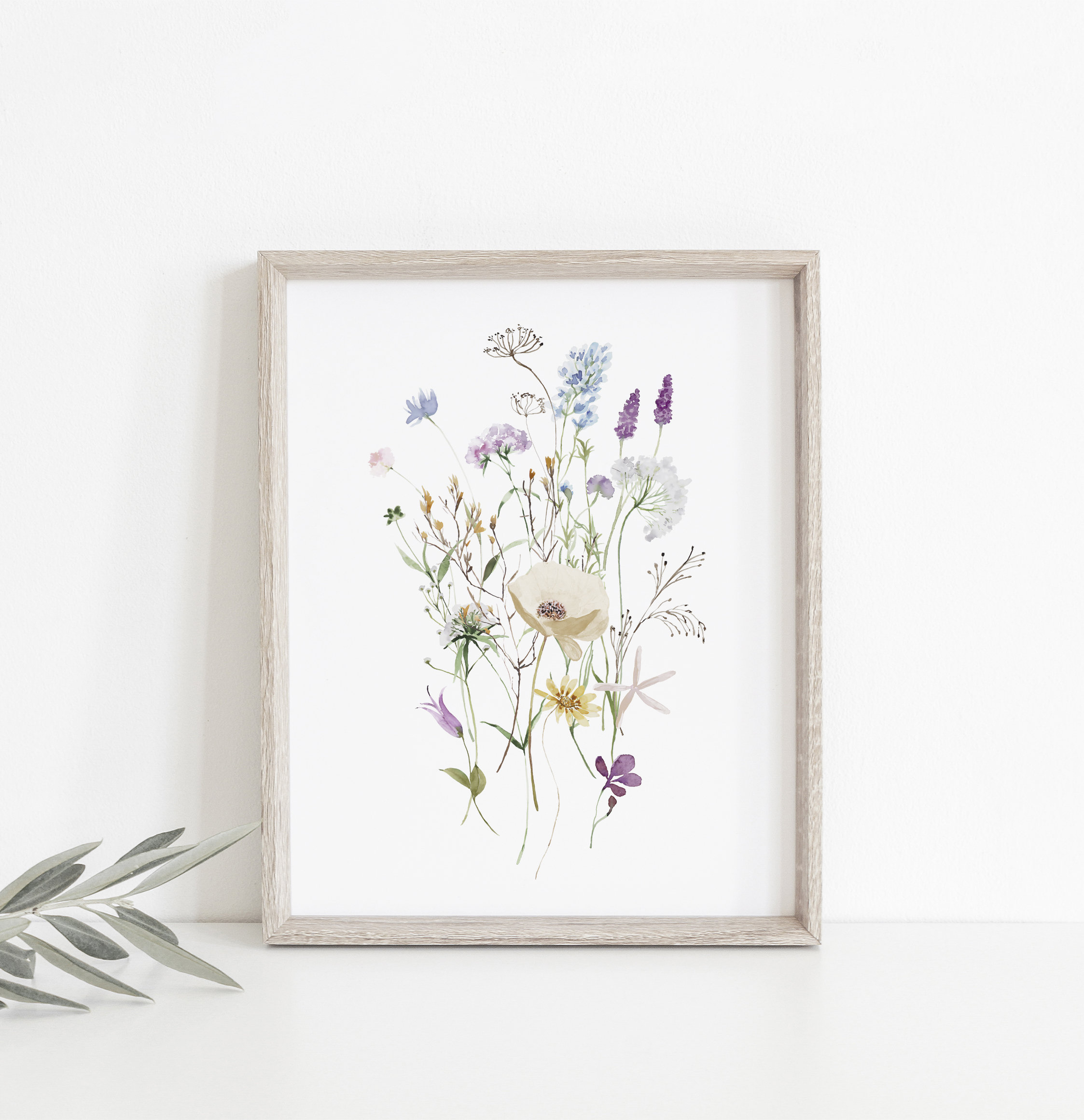 Wildflower Prints, Prairie Field Flowers, Watercolor Flowers, Botanical ...