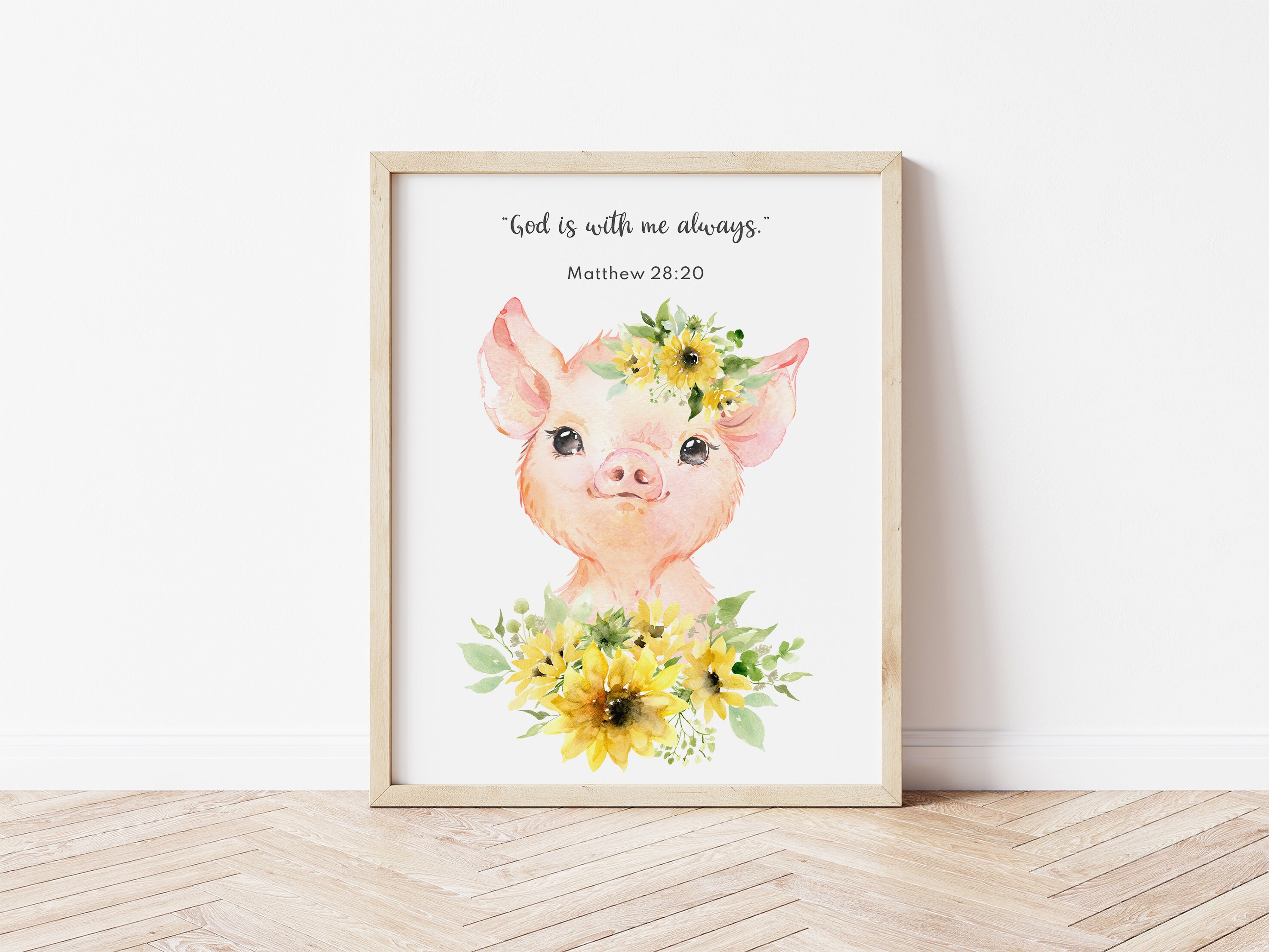 Nursery Bible Verse Prints Farm Animal Prints Christian Wall - Etsy