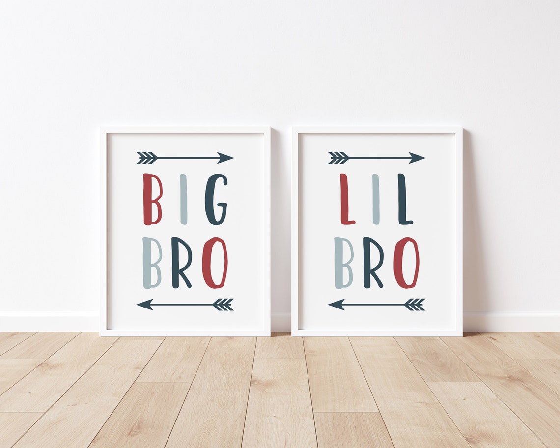 Big Bro Lil Bro Wall Art Boys Room Decor Big Brother Print | Etsy
