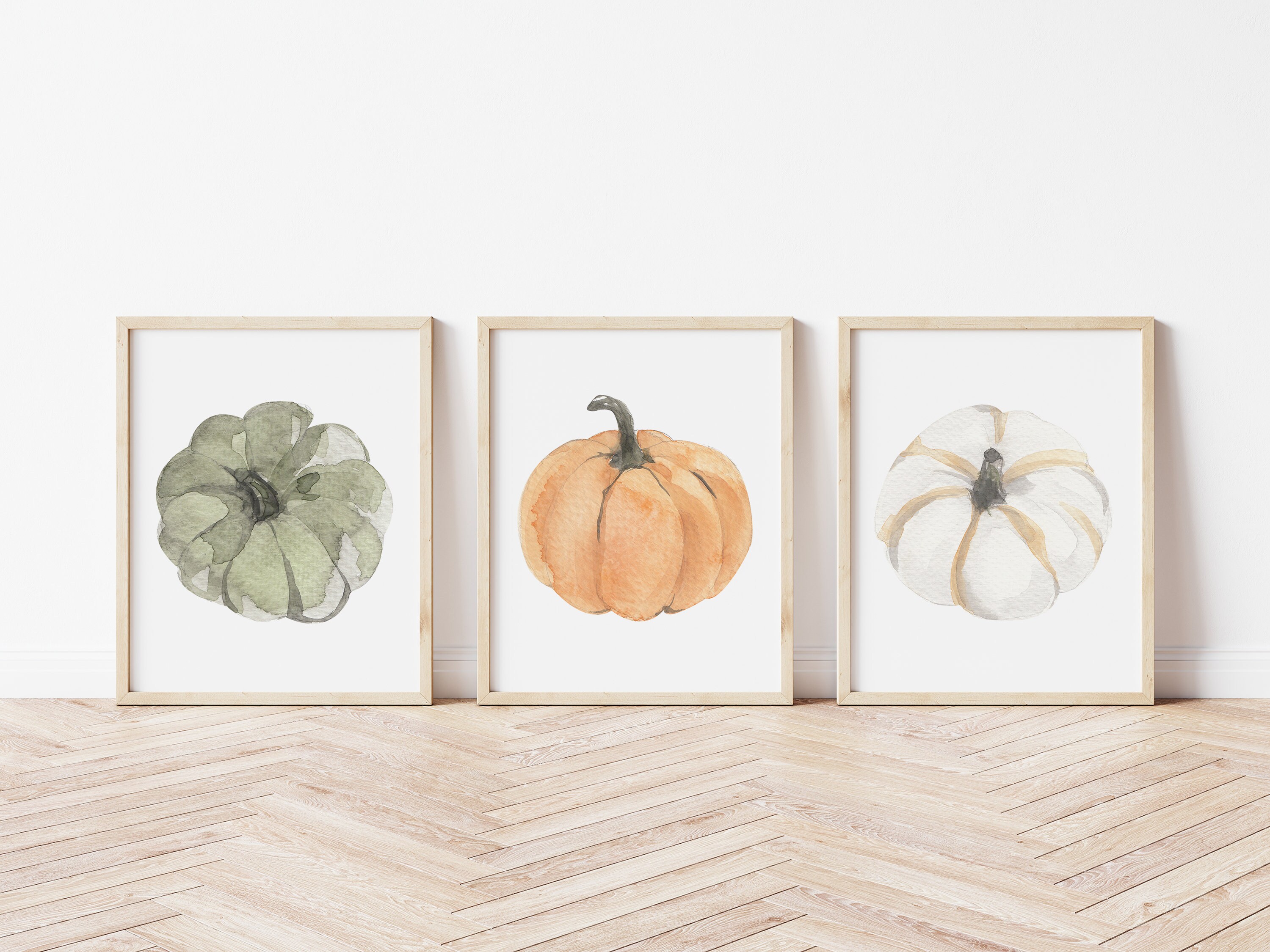 Set of 3 Pumpkin Prints Fall Decor Autumn Wall Art Fall - Etsy