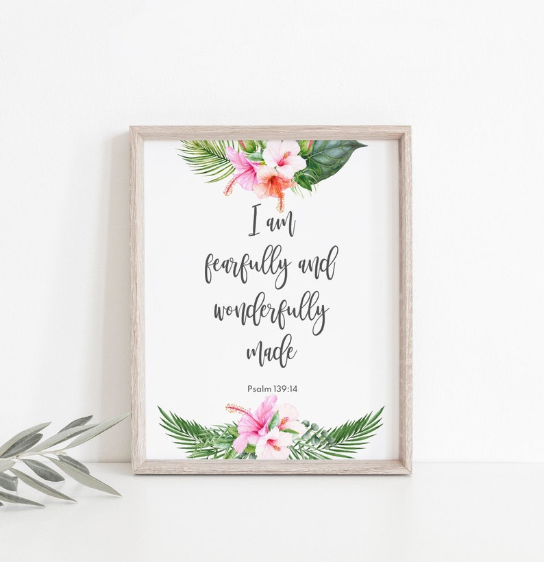 I Am Fearfully and Wonderfully Made Bible Verse Wall Art - Etsy