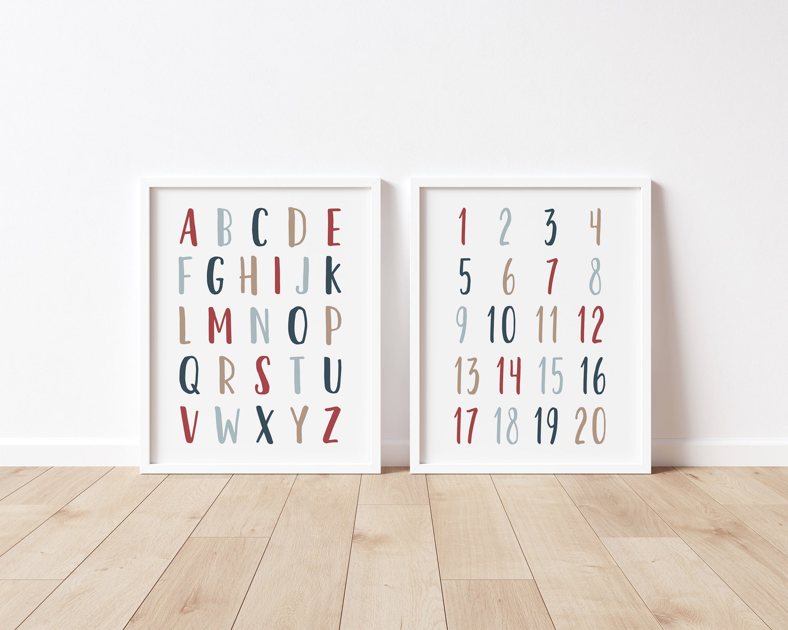 Set of 2 Alphabet Print Numbers Printable Homeschool - Etsy