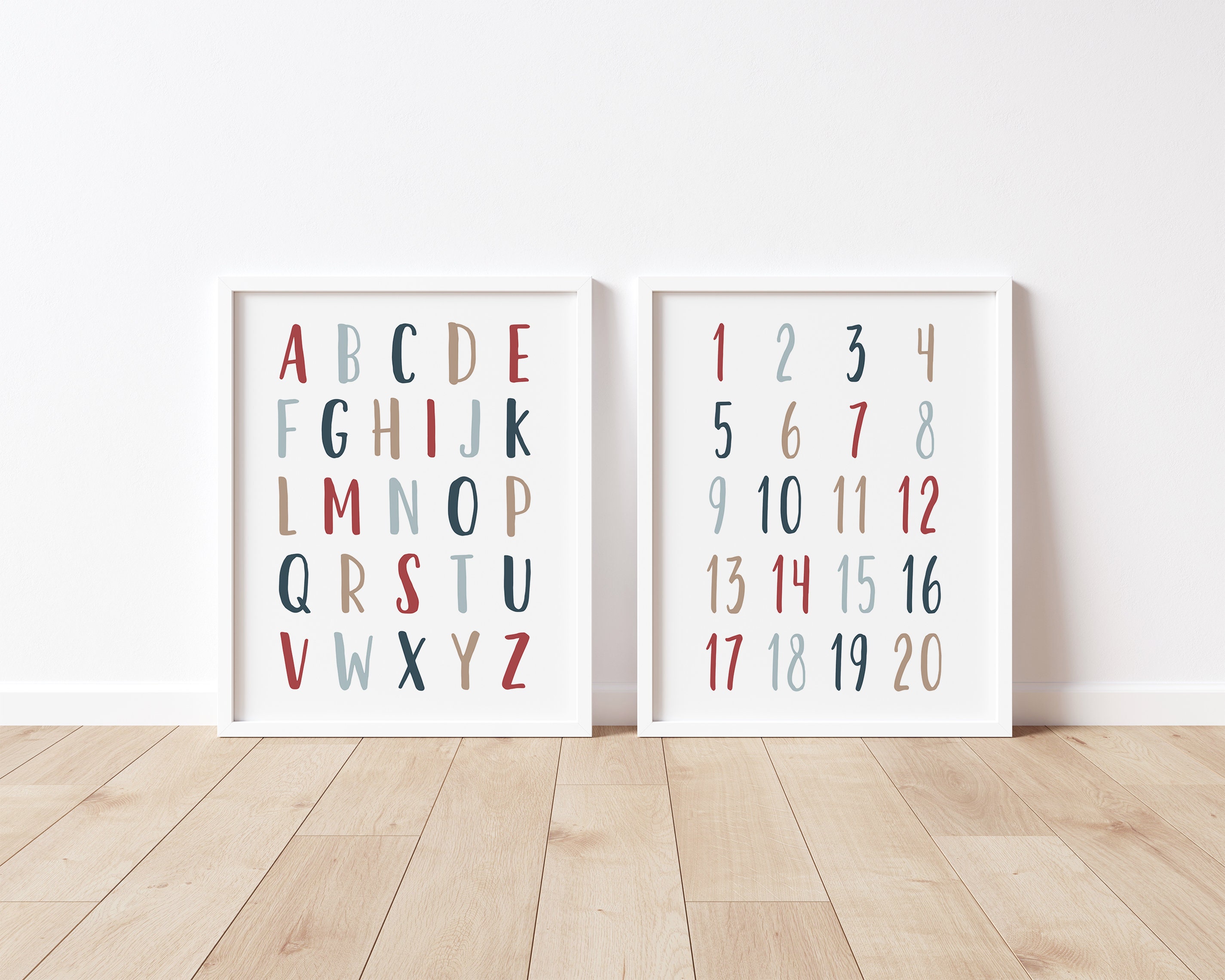 Set of 2 Alphabet Print Numbers Printable Homeschool - Etsy